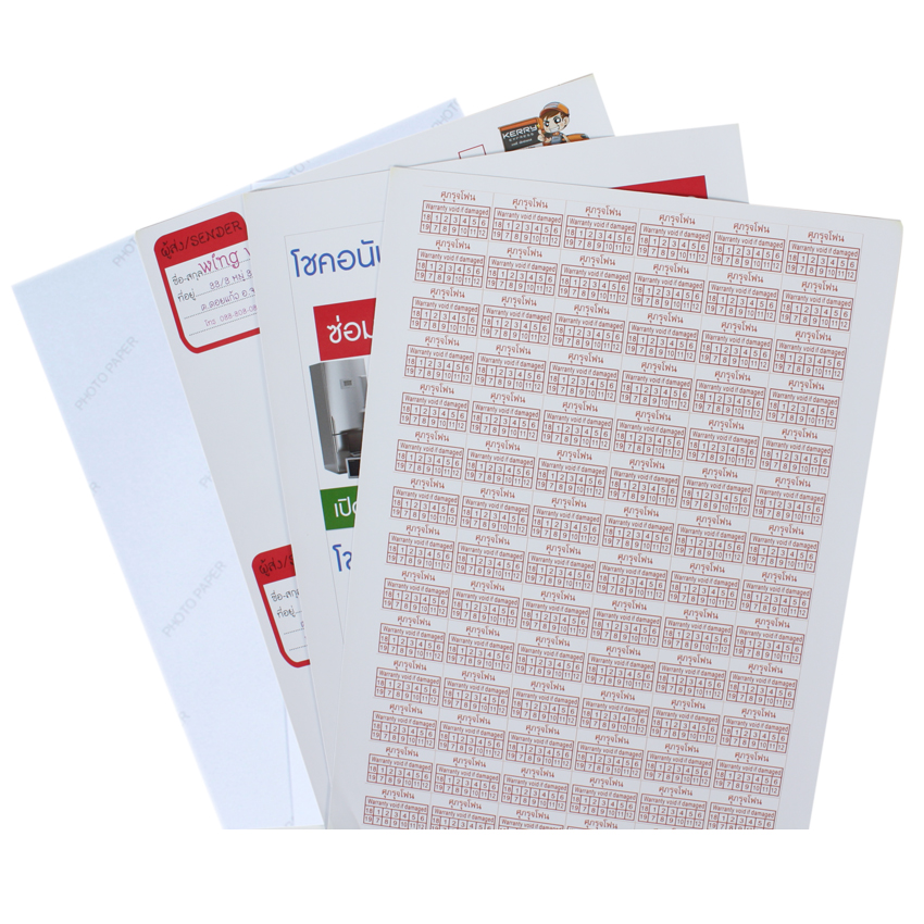 กระดาษโฟโต้สติ๊กเกอร์ 115g ชนิดผิวมัน ขนาด A3 สำหรับงานพิมพ์คุณภาพ - DTAWAN กระดาษโฟโต้ , น้ำ ...