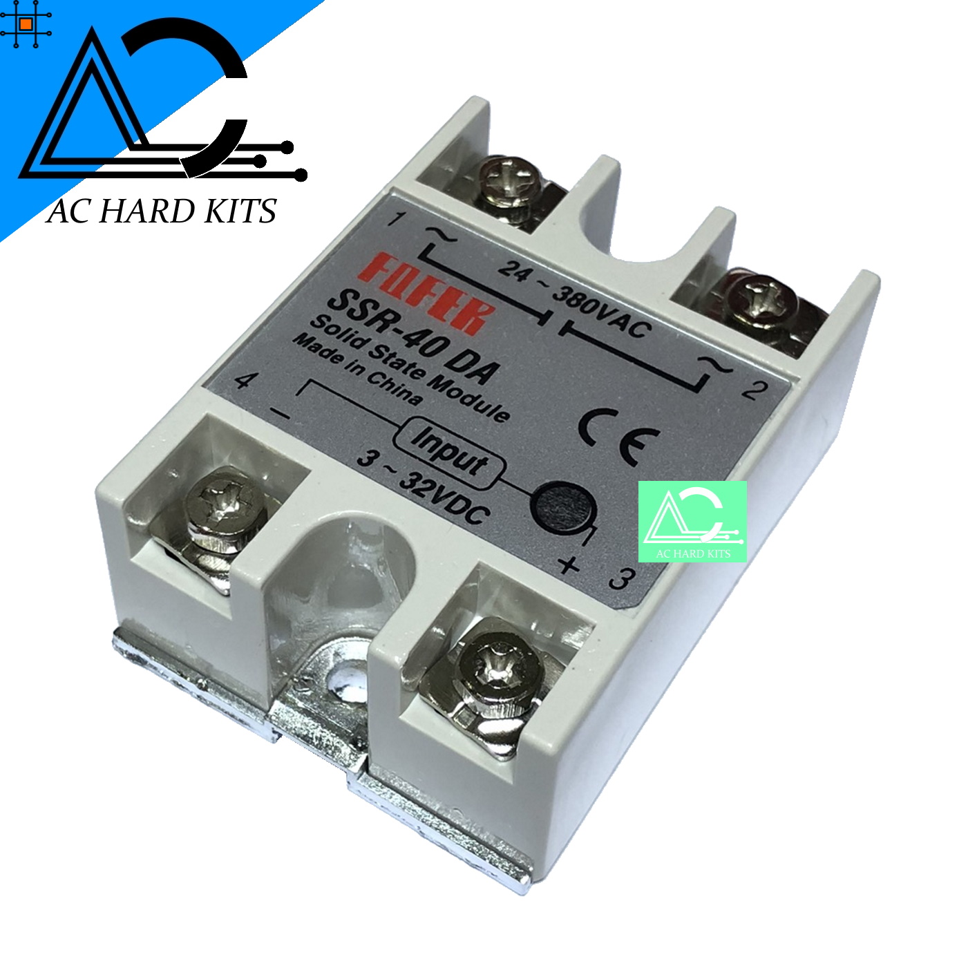 Solid State Relay SSR-40DA Input 3-32VDC Output 24-380VAC - ACHardKits : Inspired by LnwShop.com